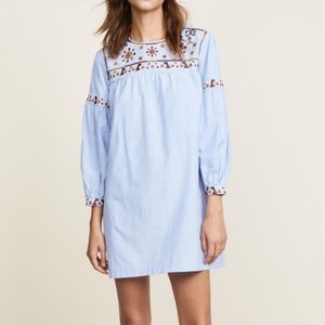 English Factory | Dresses | English Factory Blue Embroidered Cocktail ...